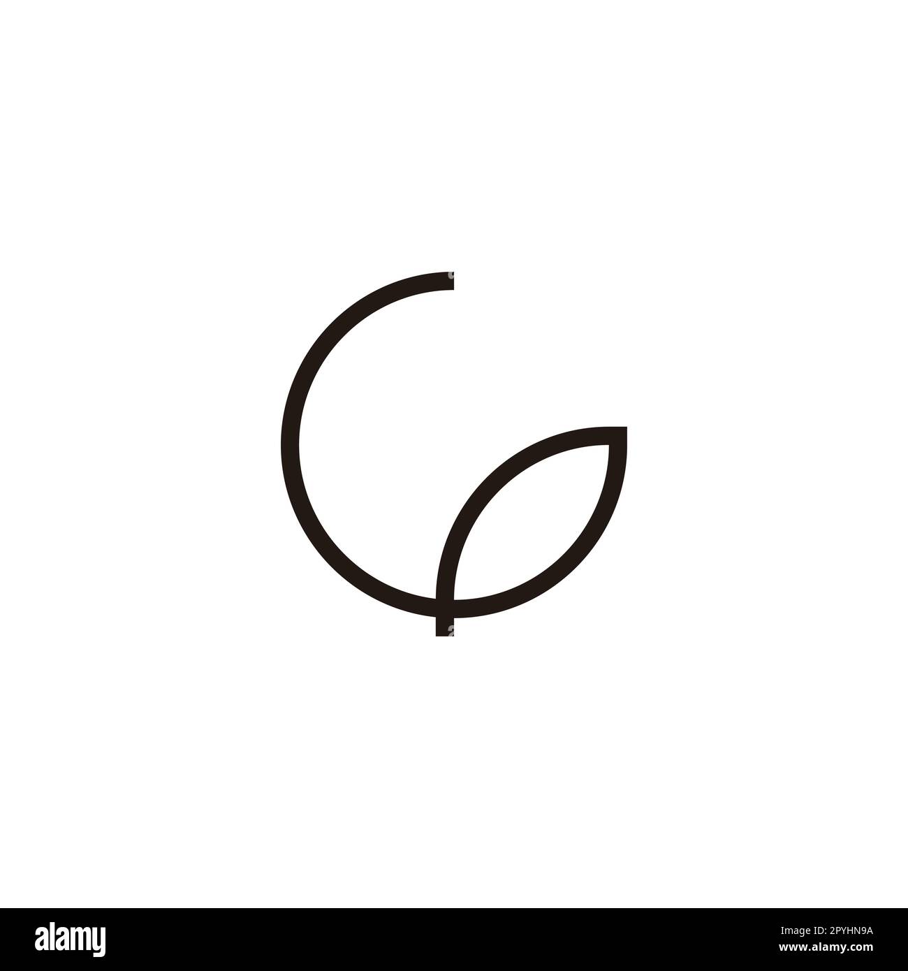 Letter G leaf, line geometric symbol simple logo vector Stock Vector ...