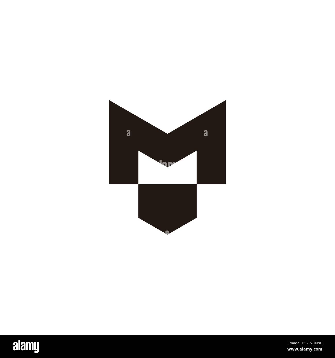 Letter M ribbon, arrow geometric symbol simple logo vector Stock Vector ...