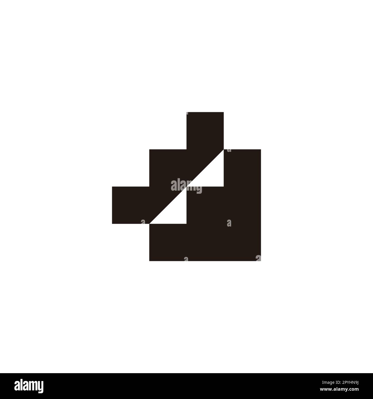 Letter w stairs, square geometric symbol simple logo vector Stock ...