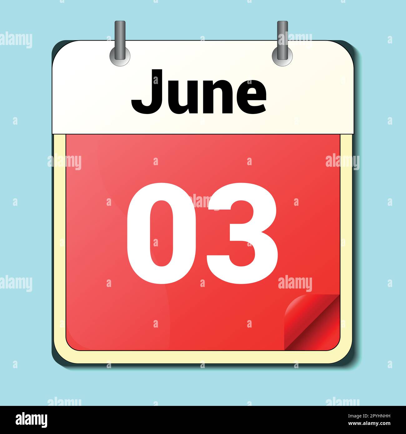 day on the calendar, vector image format, June 03 Stock Vector Image ...