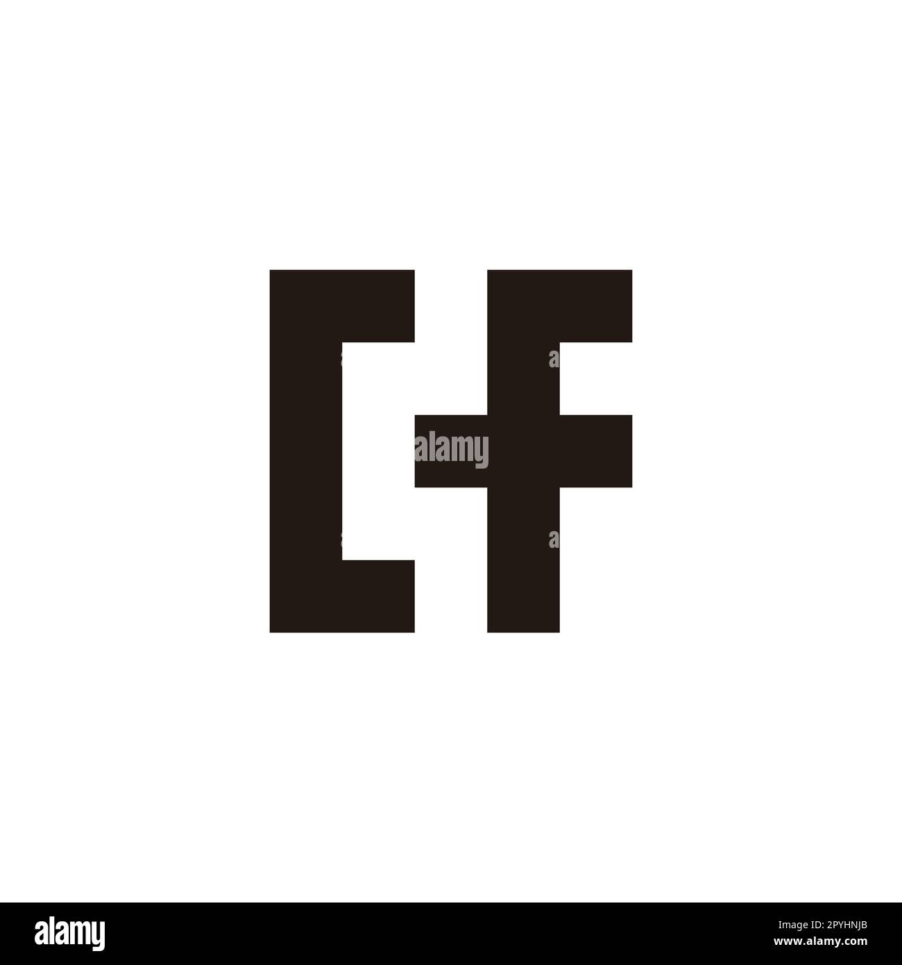 Letter C and f square geometric symbol simple logo vector Stock Vector ...