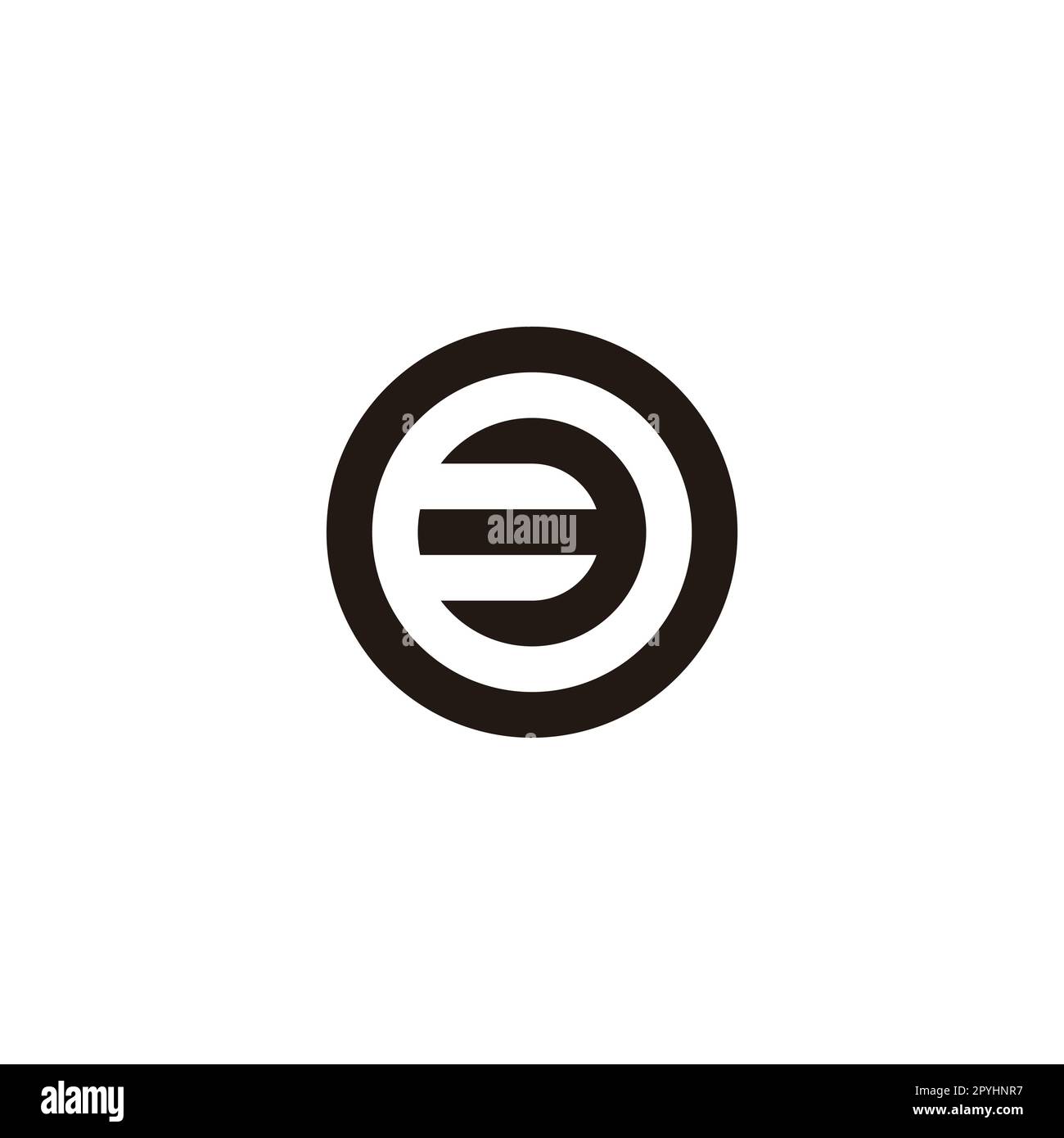 Number 3 letter O, circle geometric symbol simple logo vector Stock ...