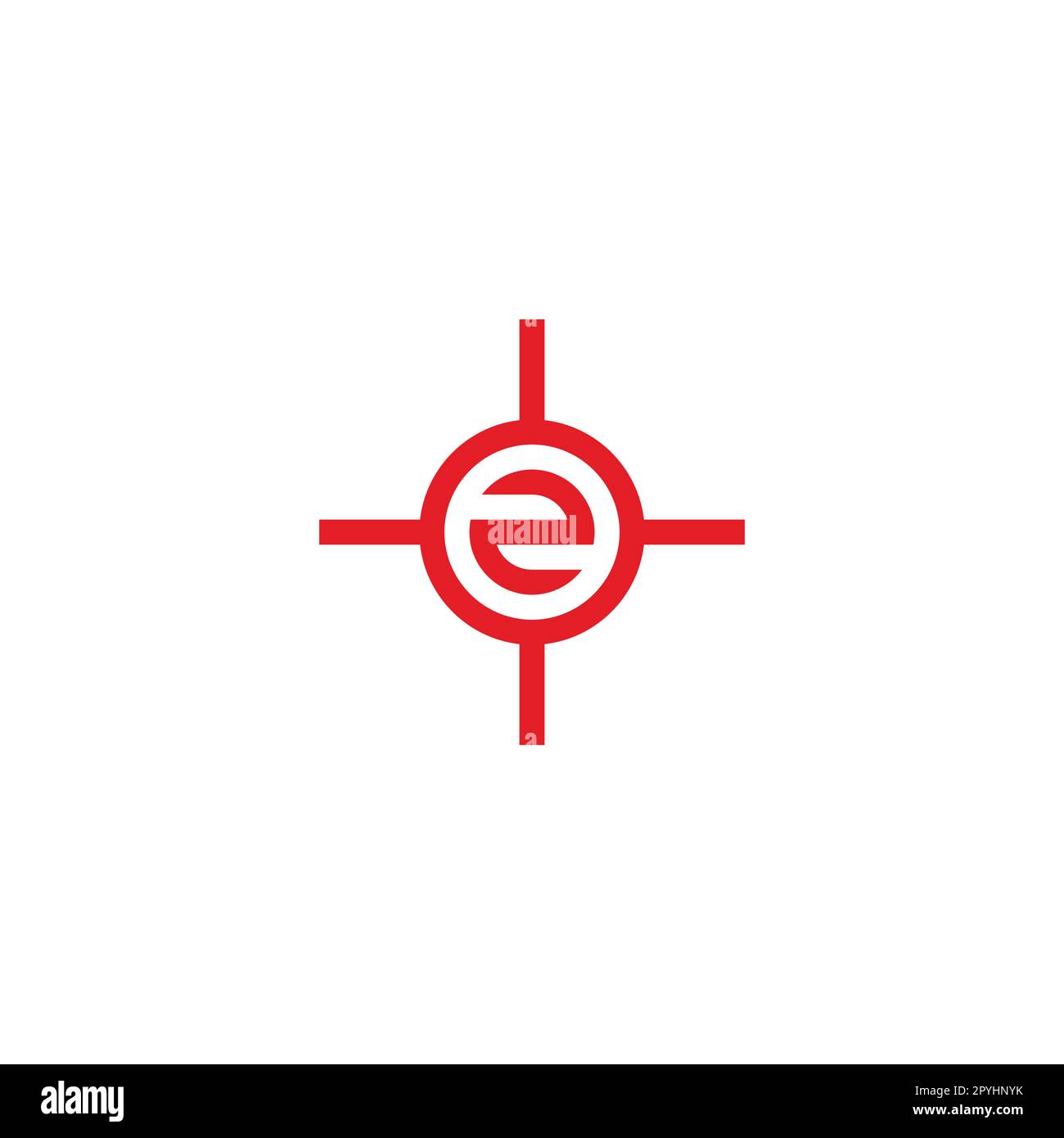 Number 2 target, circle geometric symbol simple logo vector Stock ...