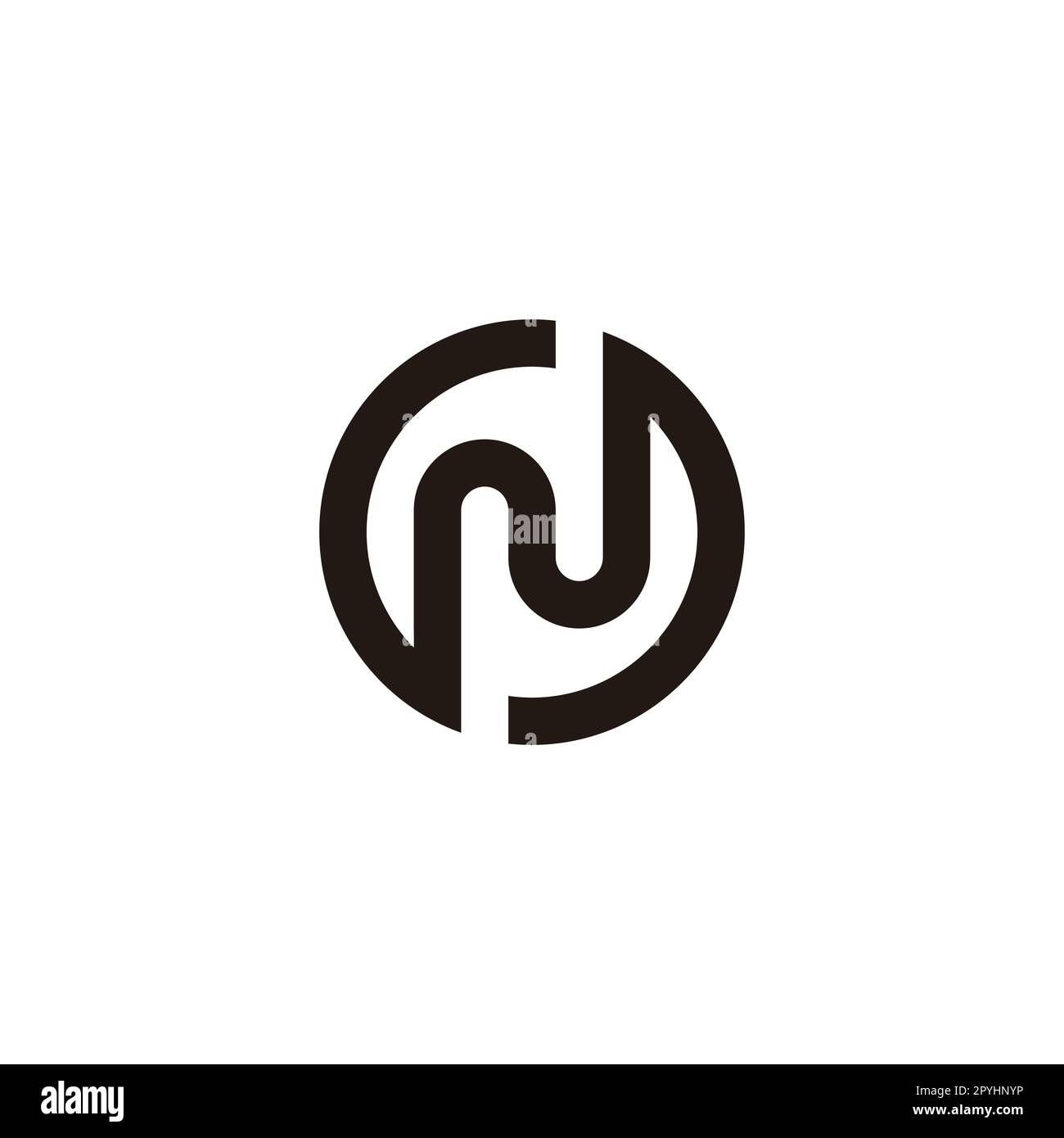 Letter S and N circle, connect geometric symbol simple logo vector ...