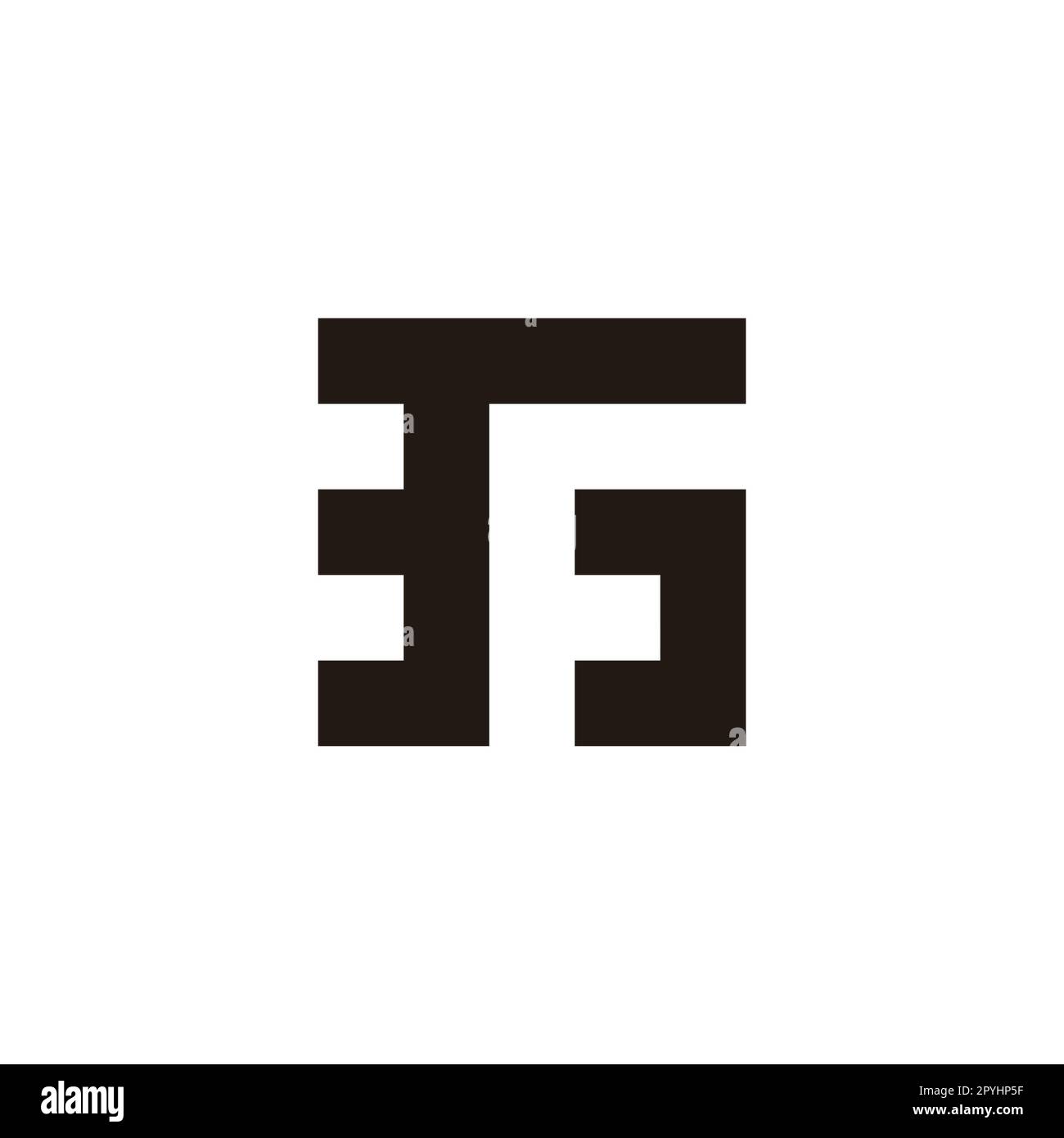 Number 3 letter G and F geometric symbol simple logo vector Stock ...