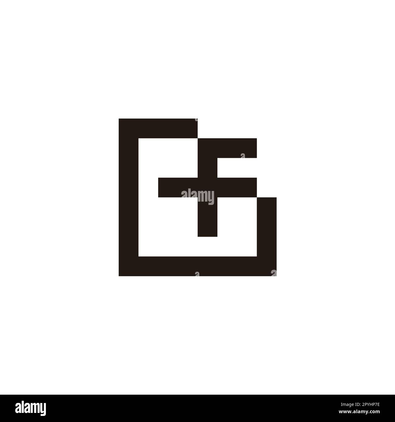 Letter G and f square geometric symbol simple logo vector Stock Vector ...