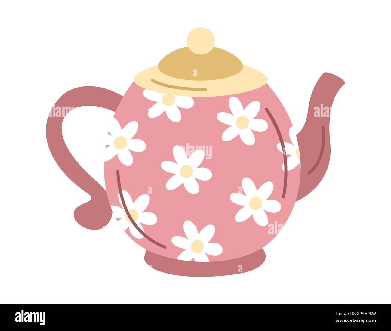 Floral pink teapot Stock Vector Image & Art - Alamy