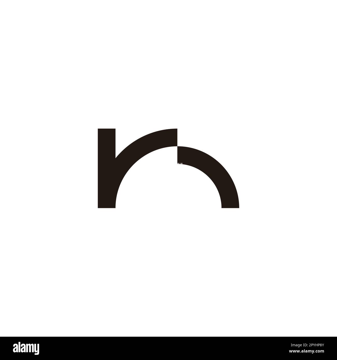 Letter r and n curve geometric symbol simple logo vector Stock Vector ...