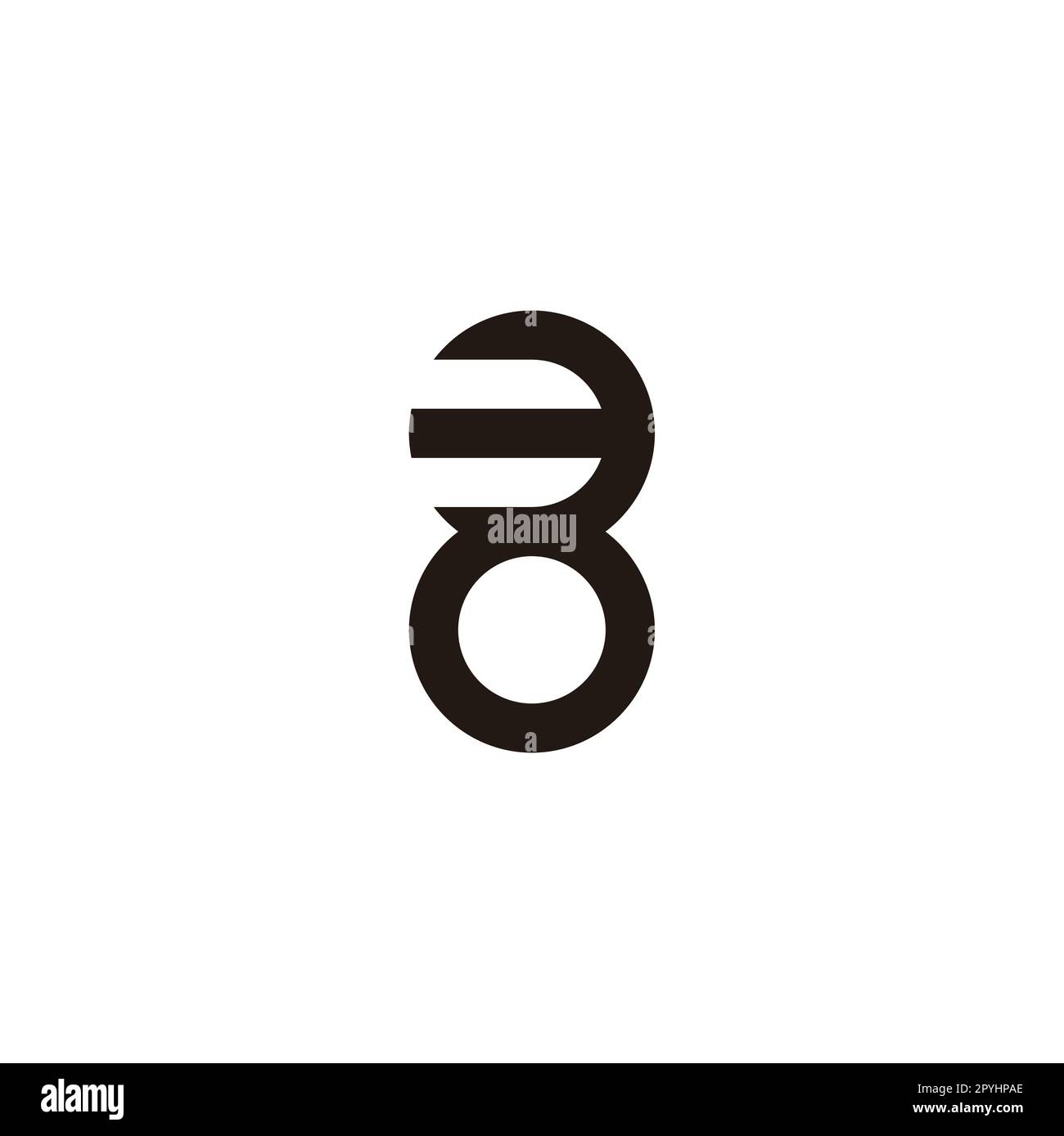 Number 3 and 8 geometric symbol simple logo vector Stock Vector Image ...