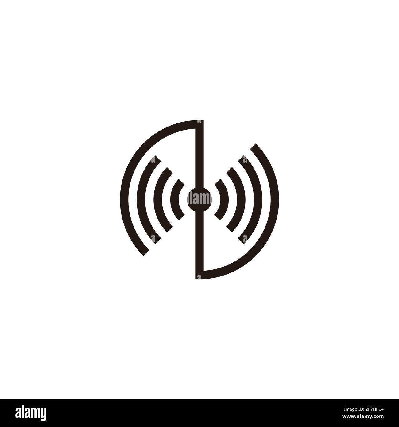 Letter N signal, lines geometric symbol simple logo vector Stock Vector ...