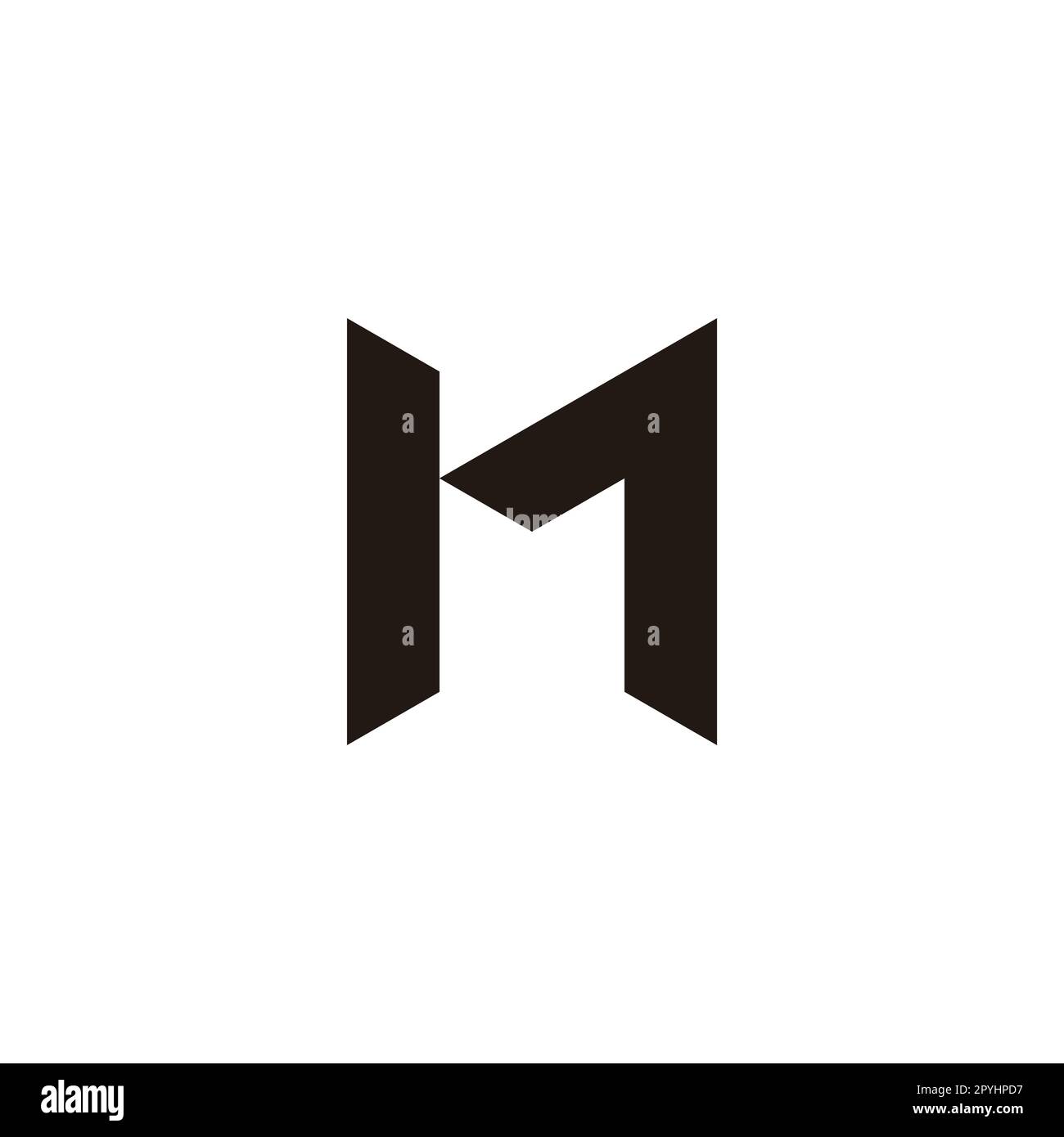 Letter M number 1 outline geometric symbol simple logo vector Stock ...