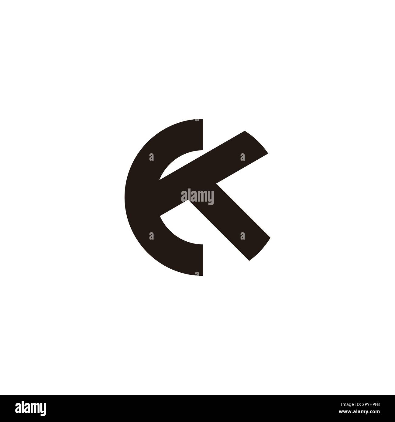 Letter K circle, outline geometric symbol simple logo vector Stock ...