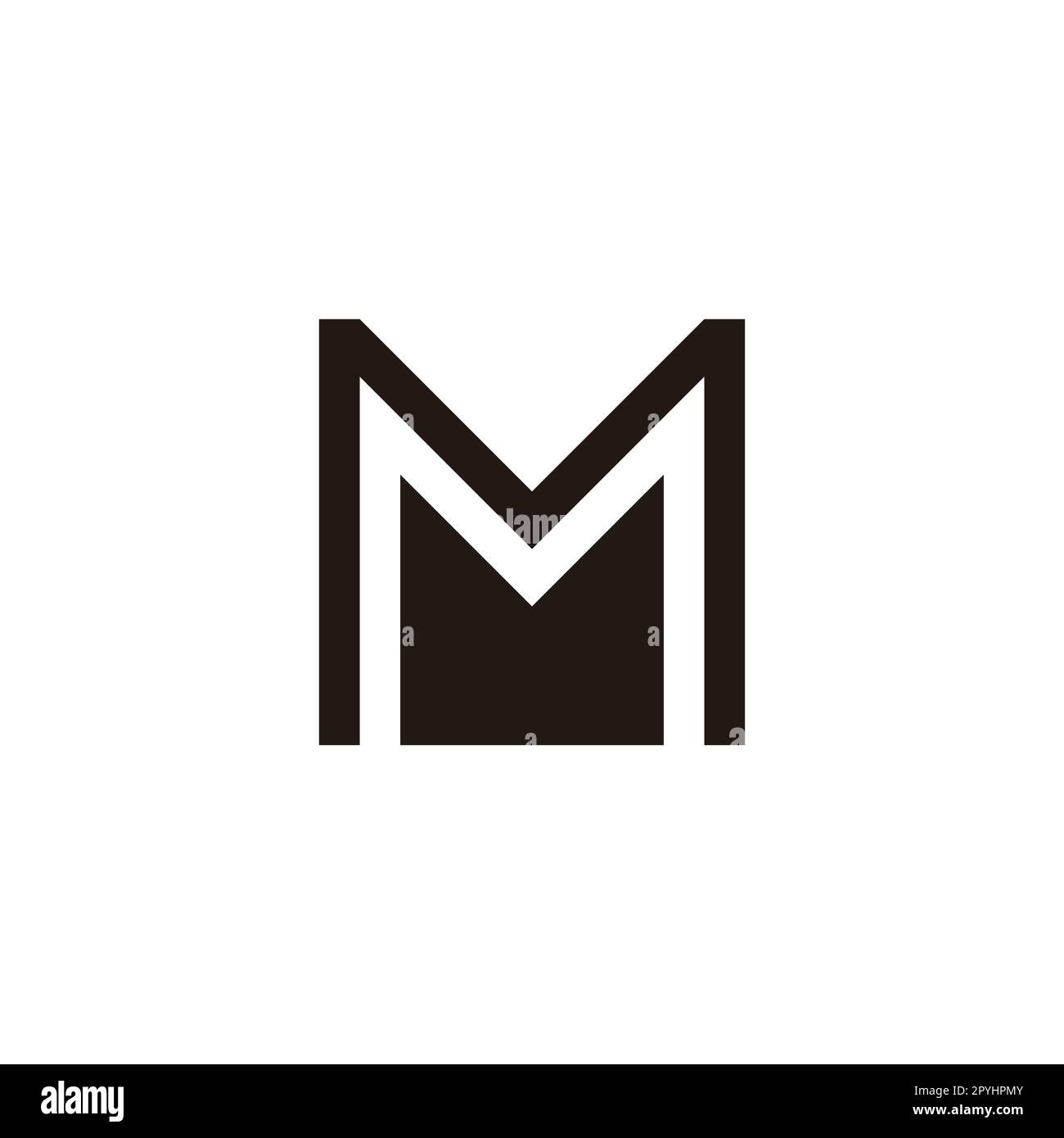 Letter M ribbon, double geometric symbol simple logo vector Stock ...