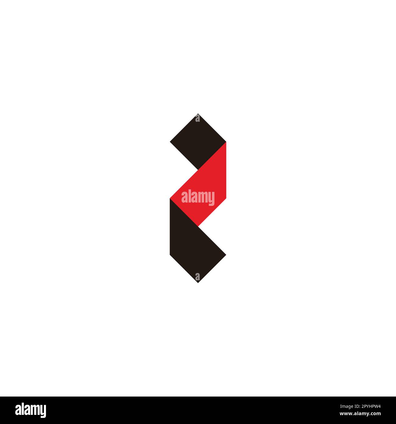 Number 2 fold, paper geometric symbol simple logo vector Stock Vector ...