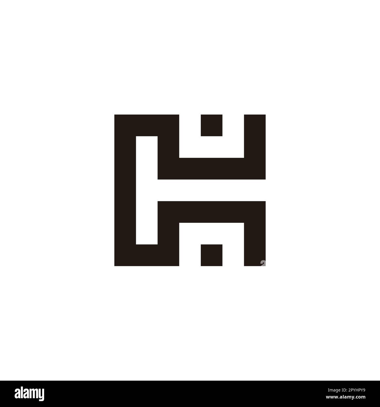 Letter H square, unique geometric symbol simple logo vector Stock ...