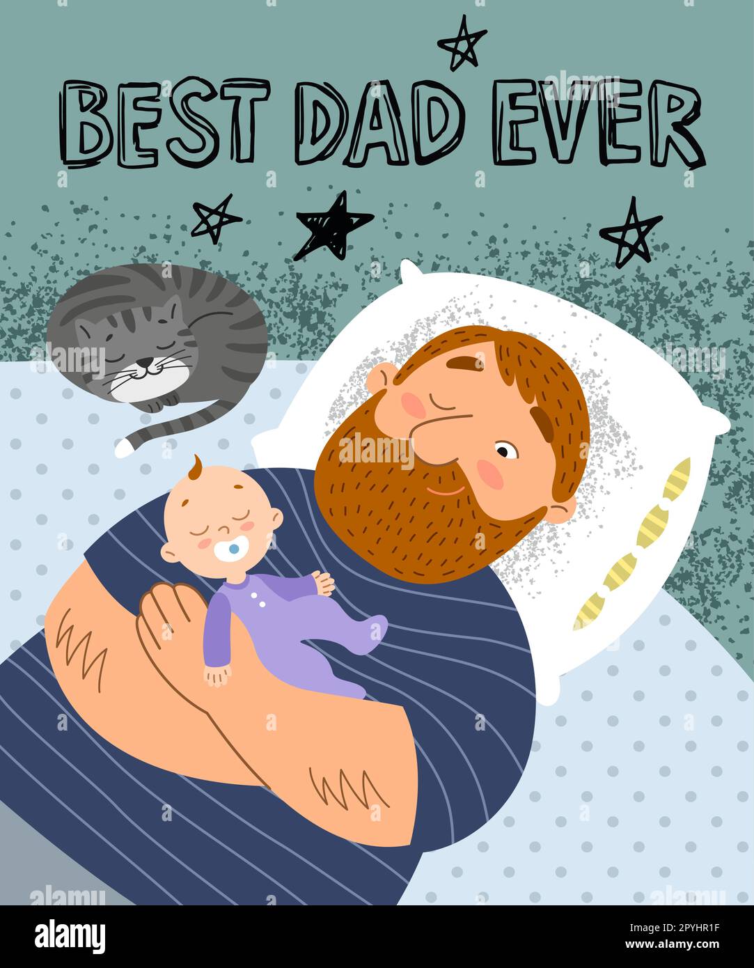 Girl father bed Stock Vector Images - Alamy