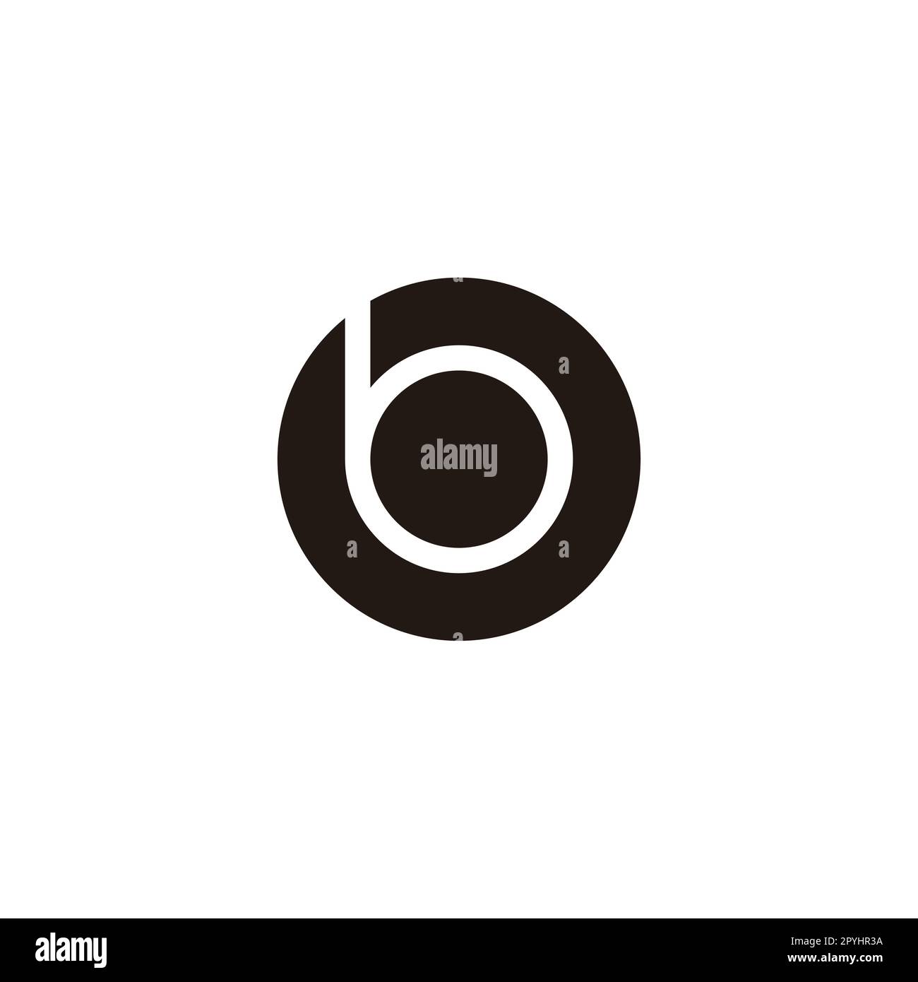 Letter b circle, line geometric symbol simple logo vector Stock Vector ...