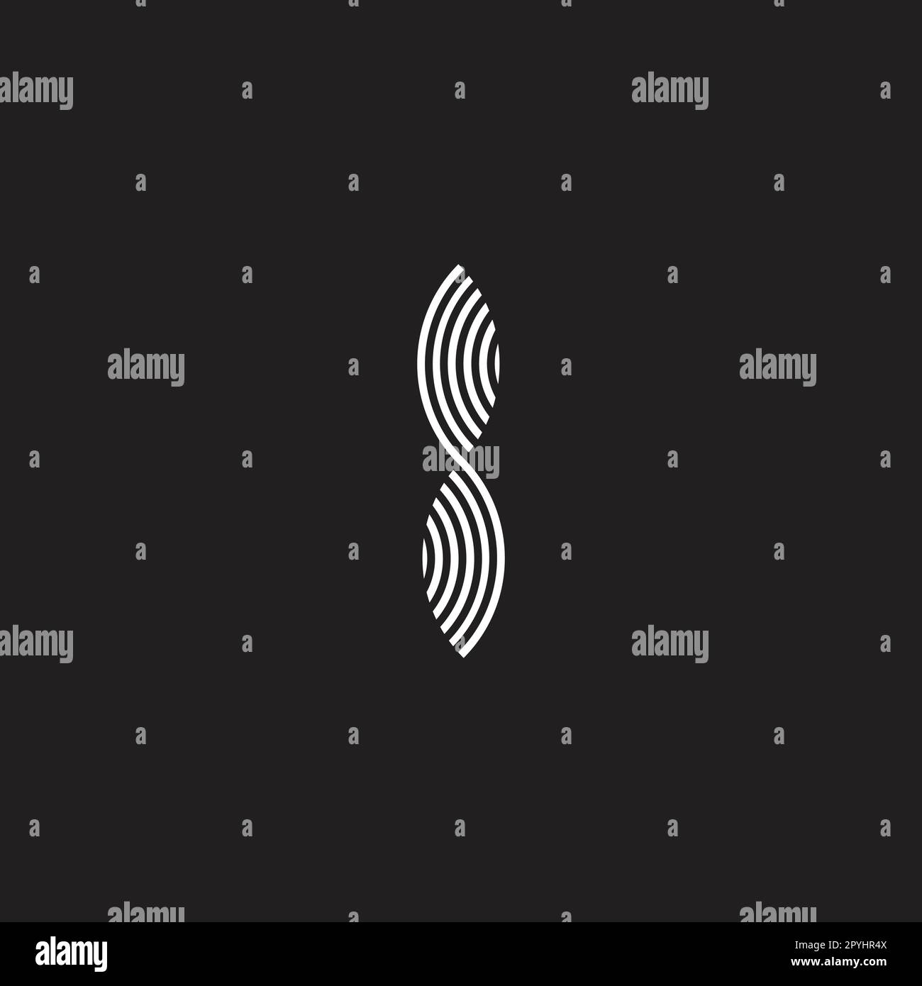 Letter S two leaves, lines geometric symbol simple logo vector Stock ...