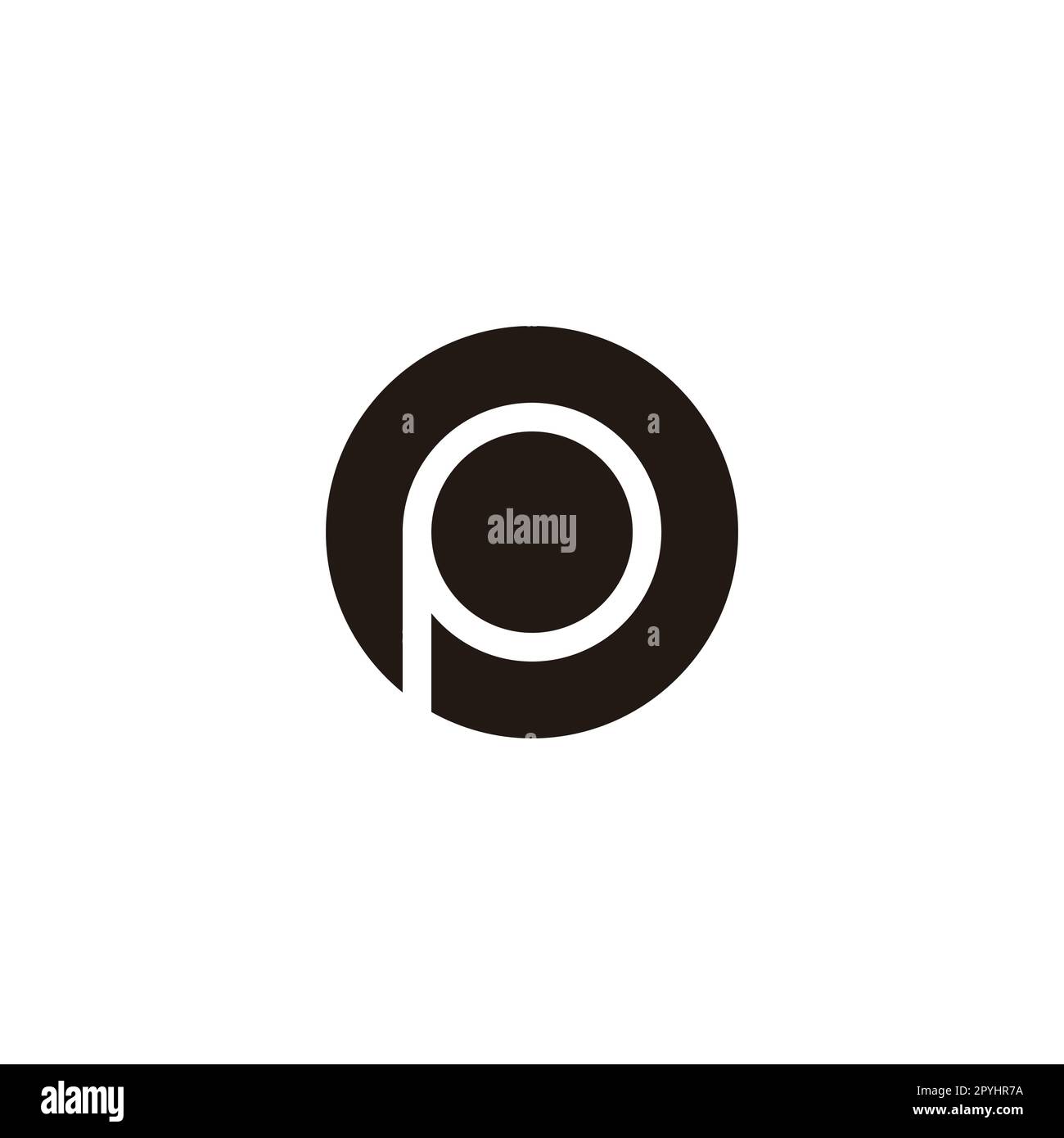Letter p line, circle geometric symbol simple logo vector Stock Vector ...