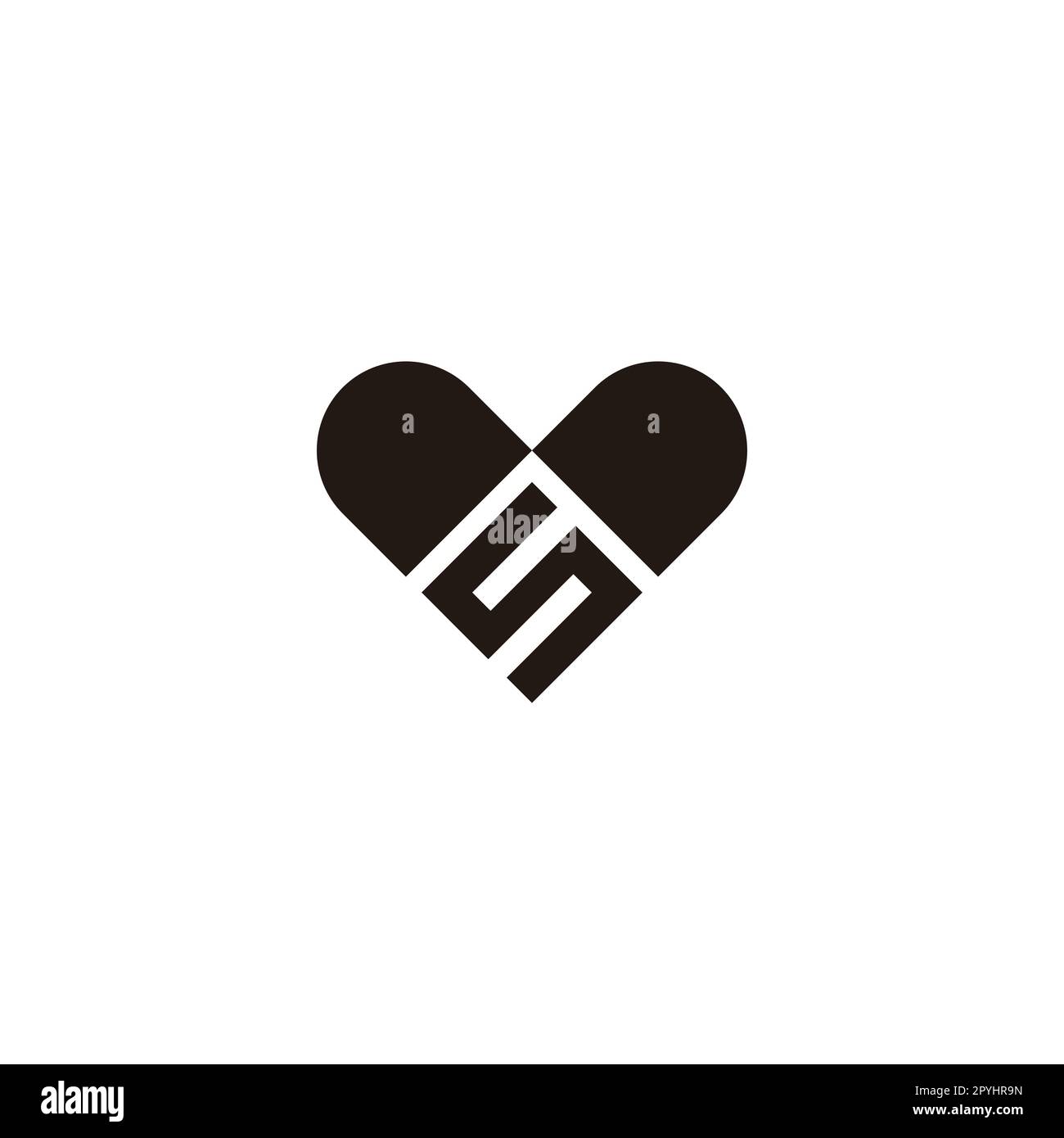 Letter S heart, unique geometric symbol simple logo vector Stock Vector ...
