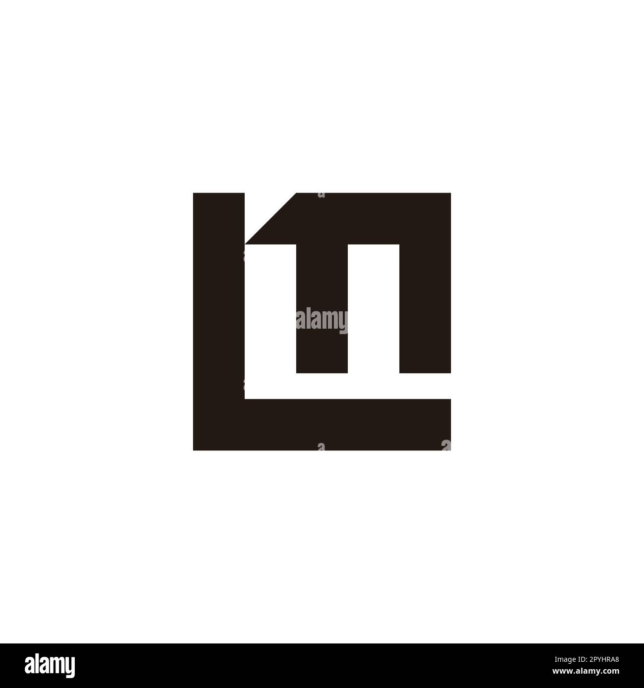 Letter Lm square, outline geometric symbol simple logo vector Stock ...