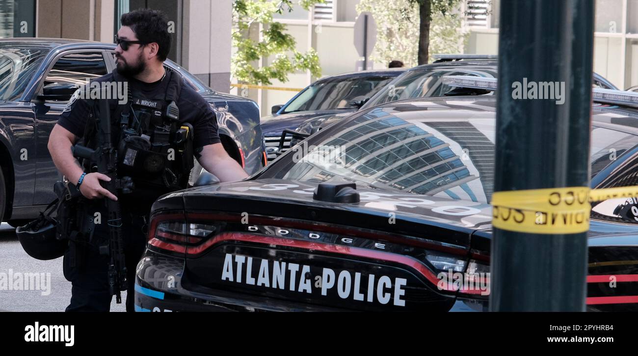 Atlanta, Georgia, USA. 3rd May, 2023. An officer with the Atlanta ...