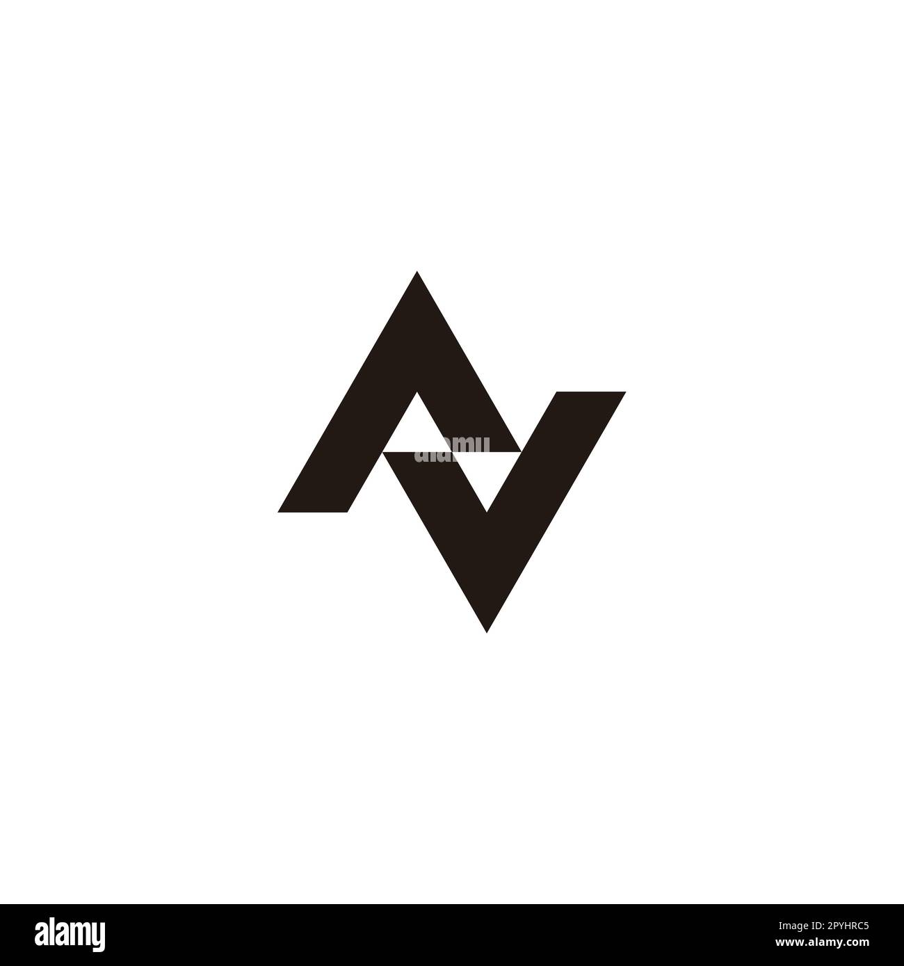 Letter A and v triangle geometric symbol simple logo vector Stock ...