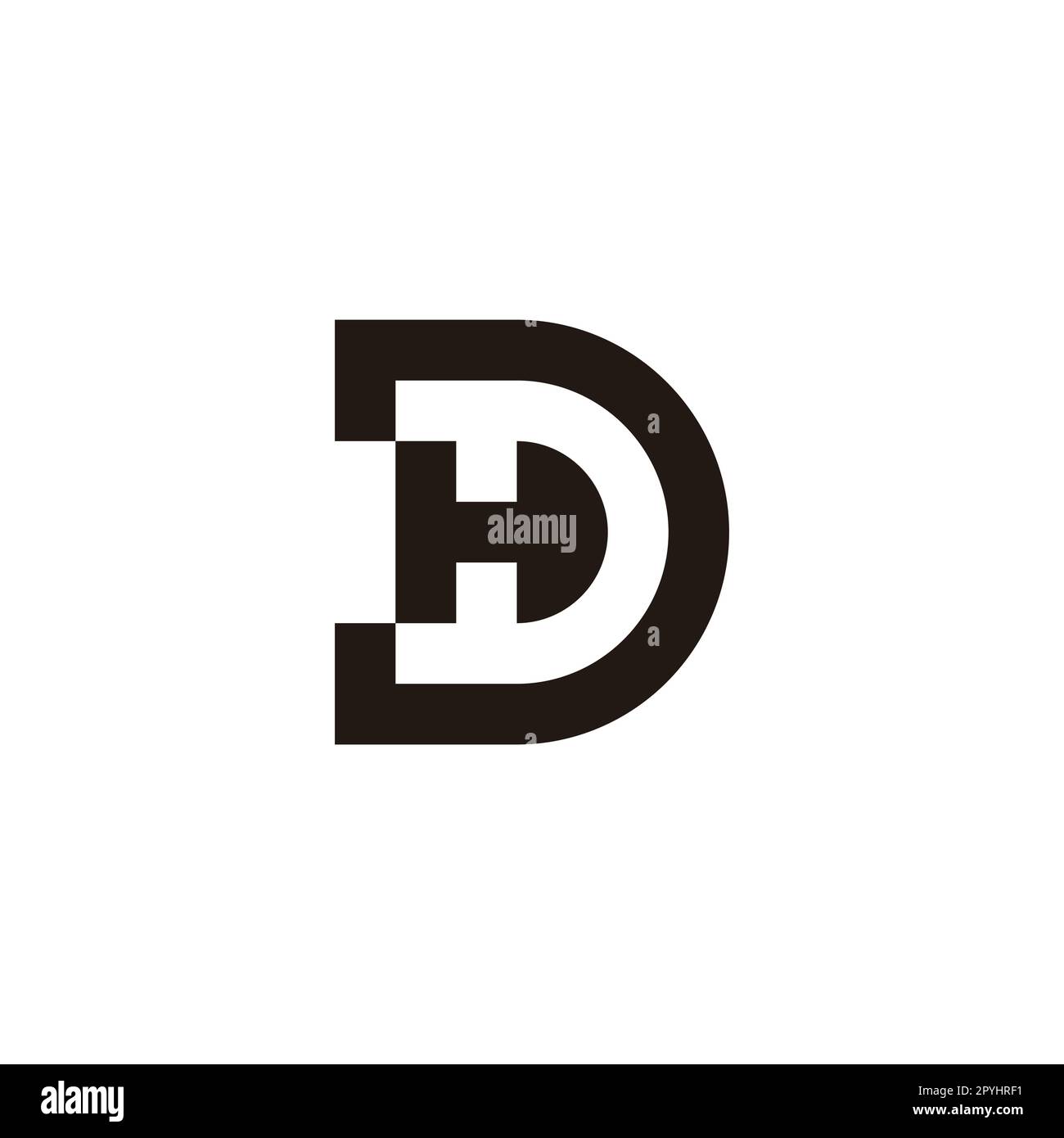 Letter H and D outline geometric symbol simple logo vector Stock Vector ...