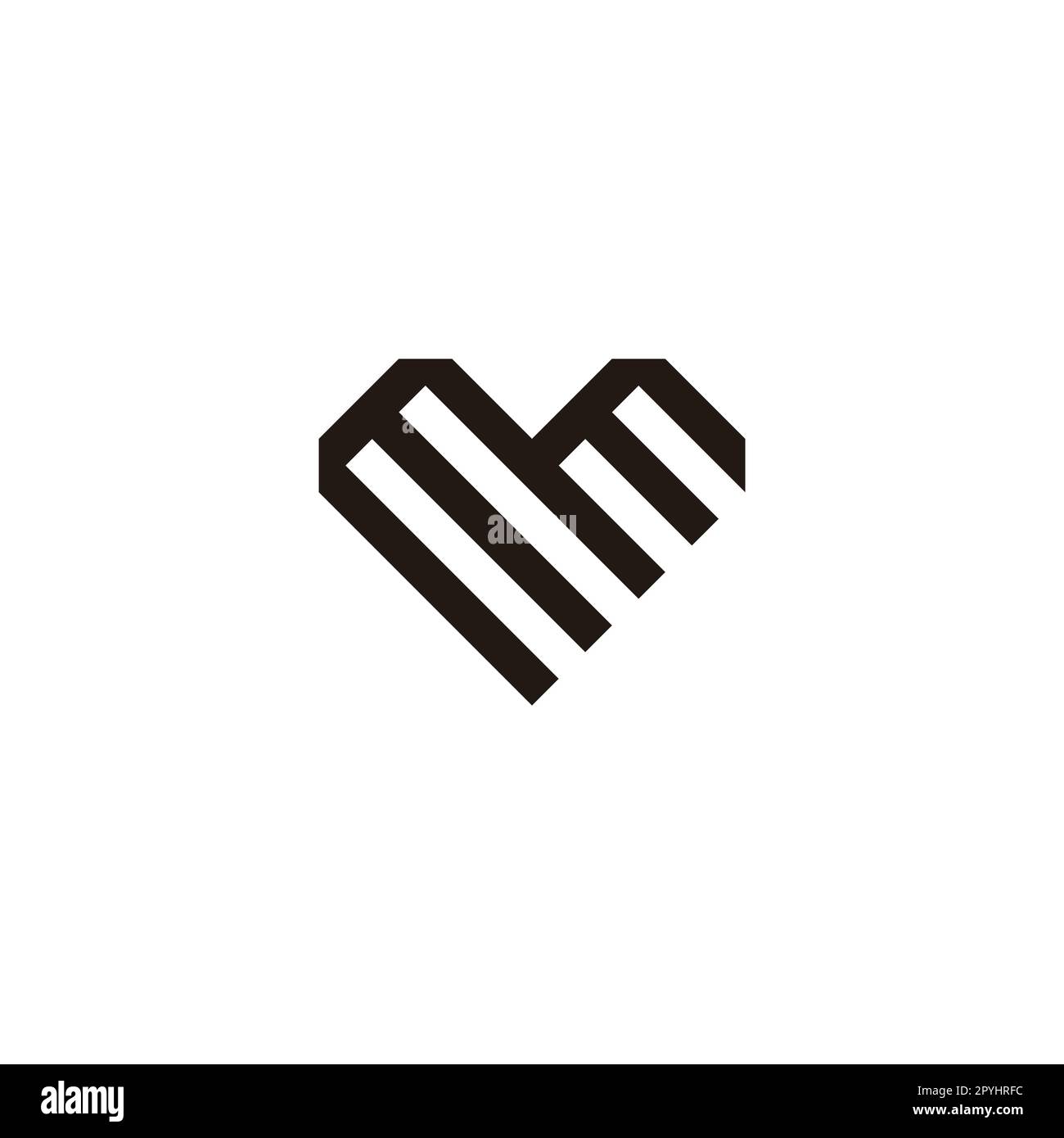 Heart, stripes, buildings geometric symbol simple logo vector Stock ...