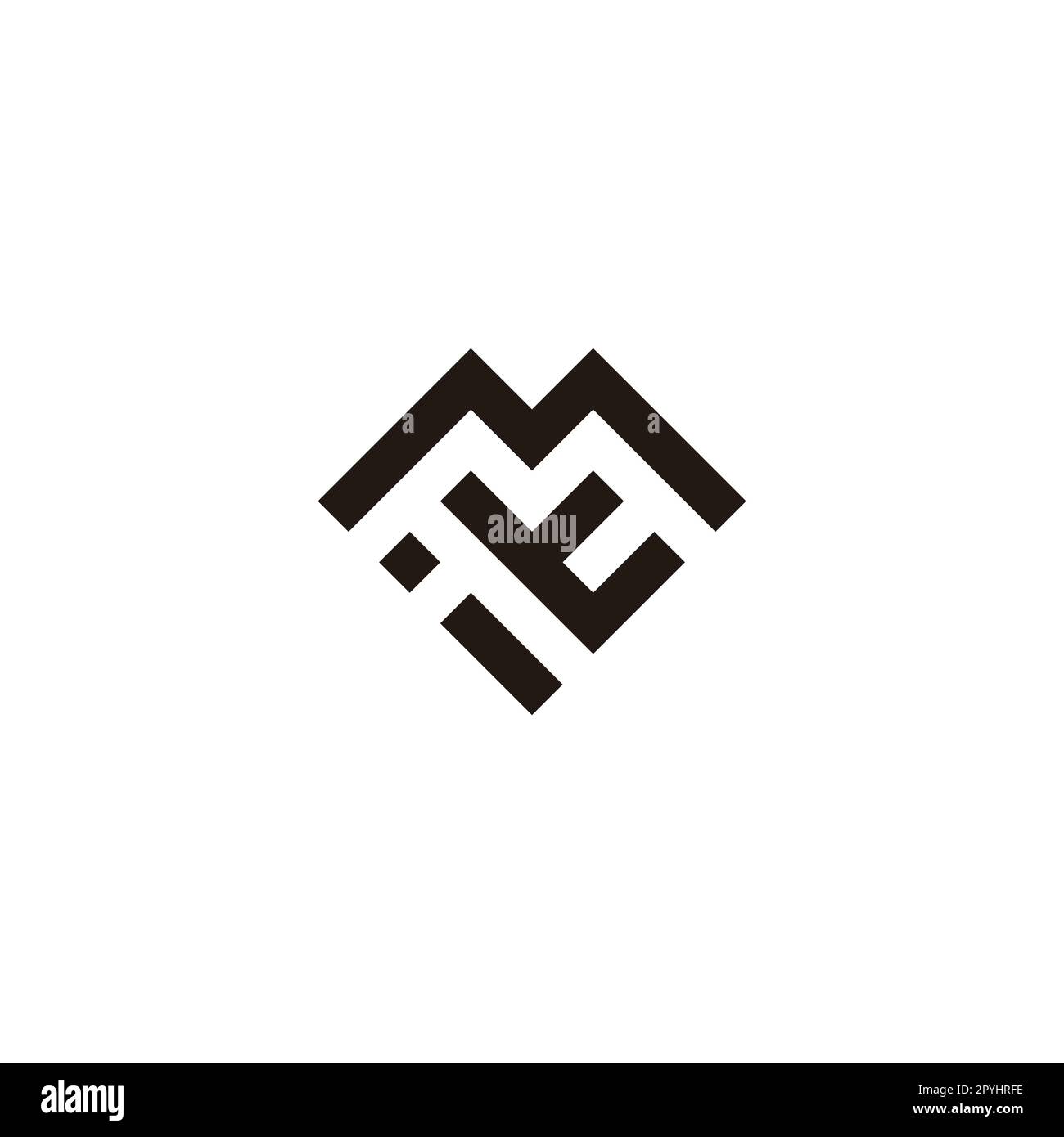 Letter i, t and M heart, square geometric symbol simple logo vector ...