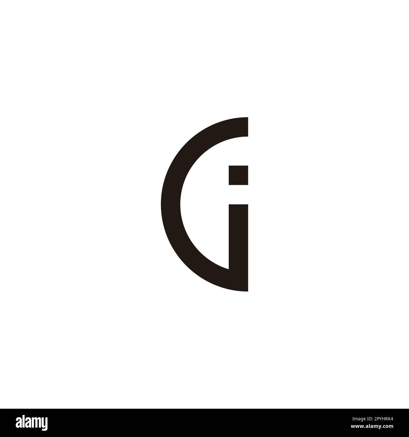 Letter G i half geometric symbol simple logo vector Stock Vector Image ...