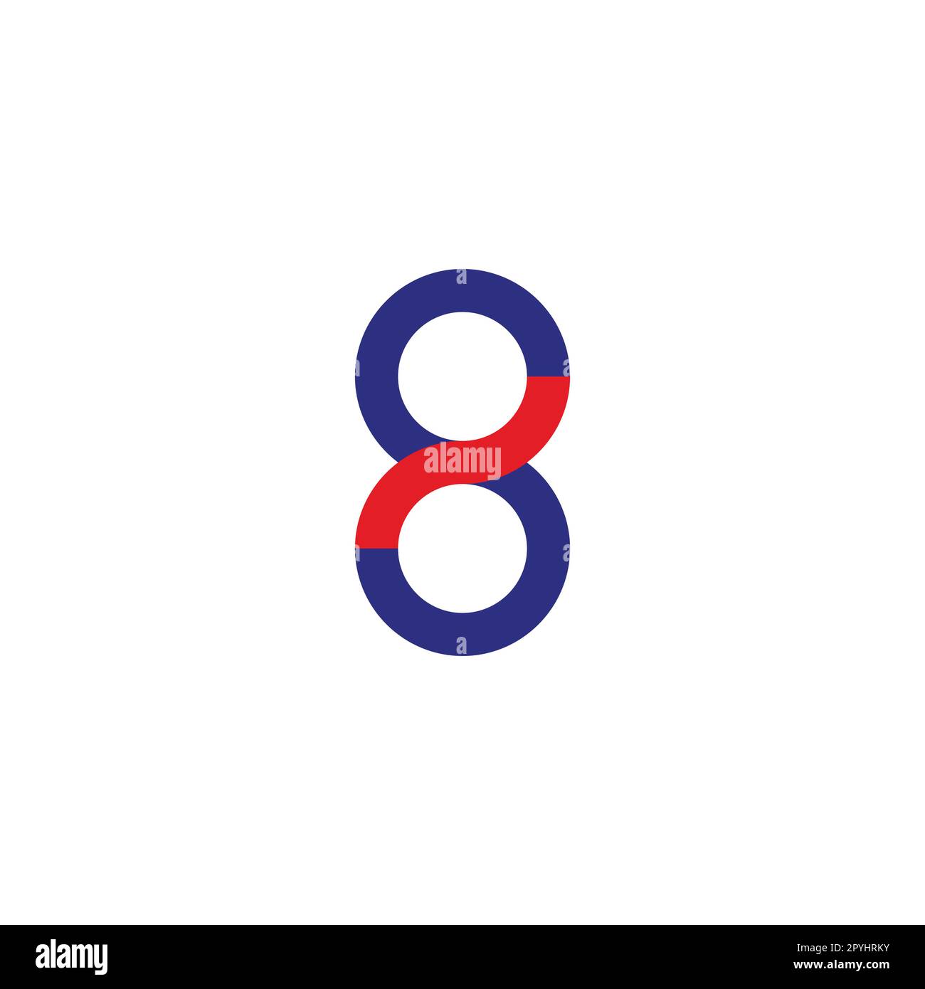 Letter S number 8, curve geometric symbol simple logo vector Stock ...