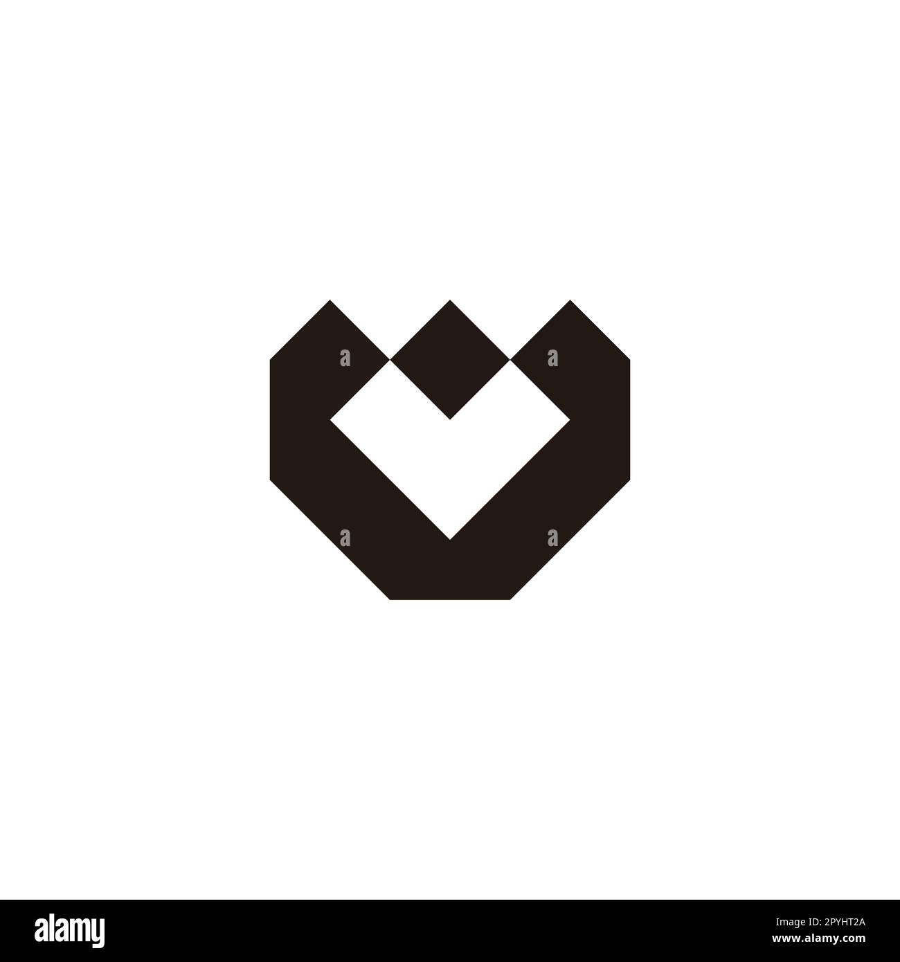 Letter U and v square, diamond geometric symbol simple logo vector ...