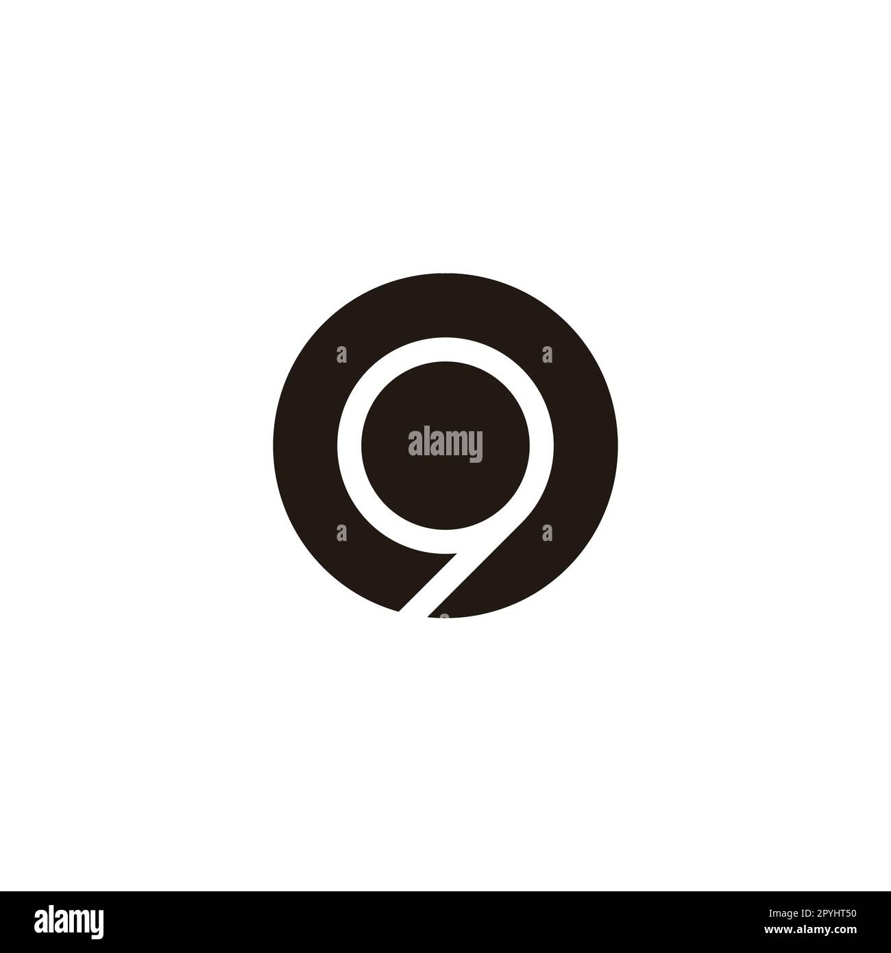 Number 9 circle, line geometric symbol simple logo vector Stock Vector ...