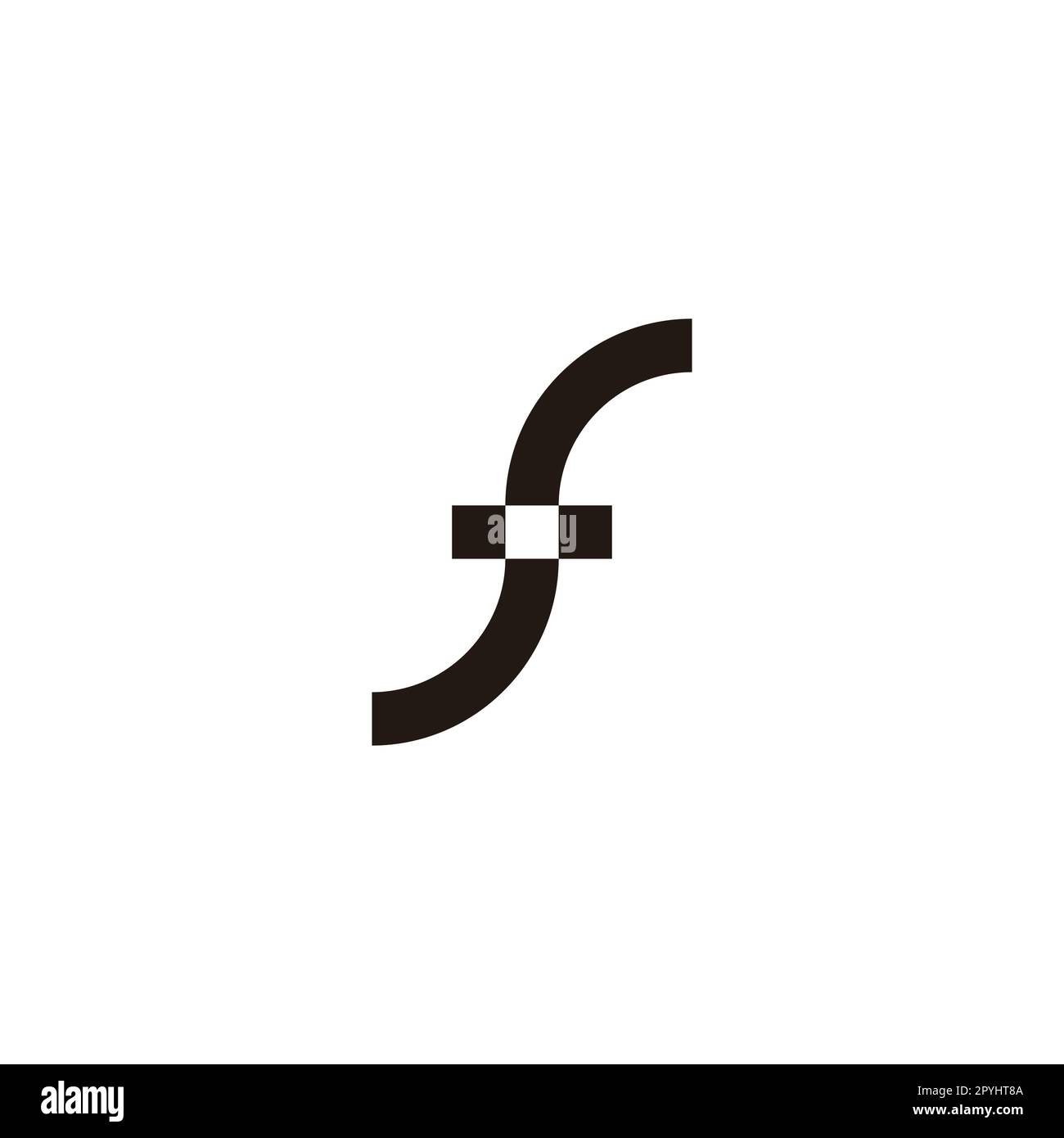 Letter Ft Tf F T Curve Geometric Symbol Simple Logo Vector Stock