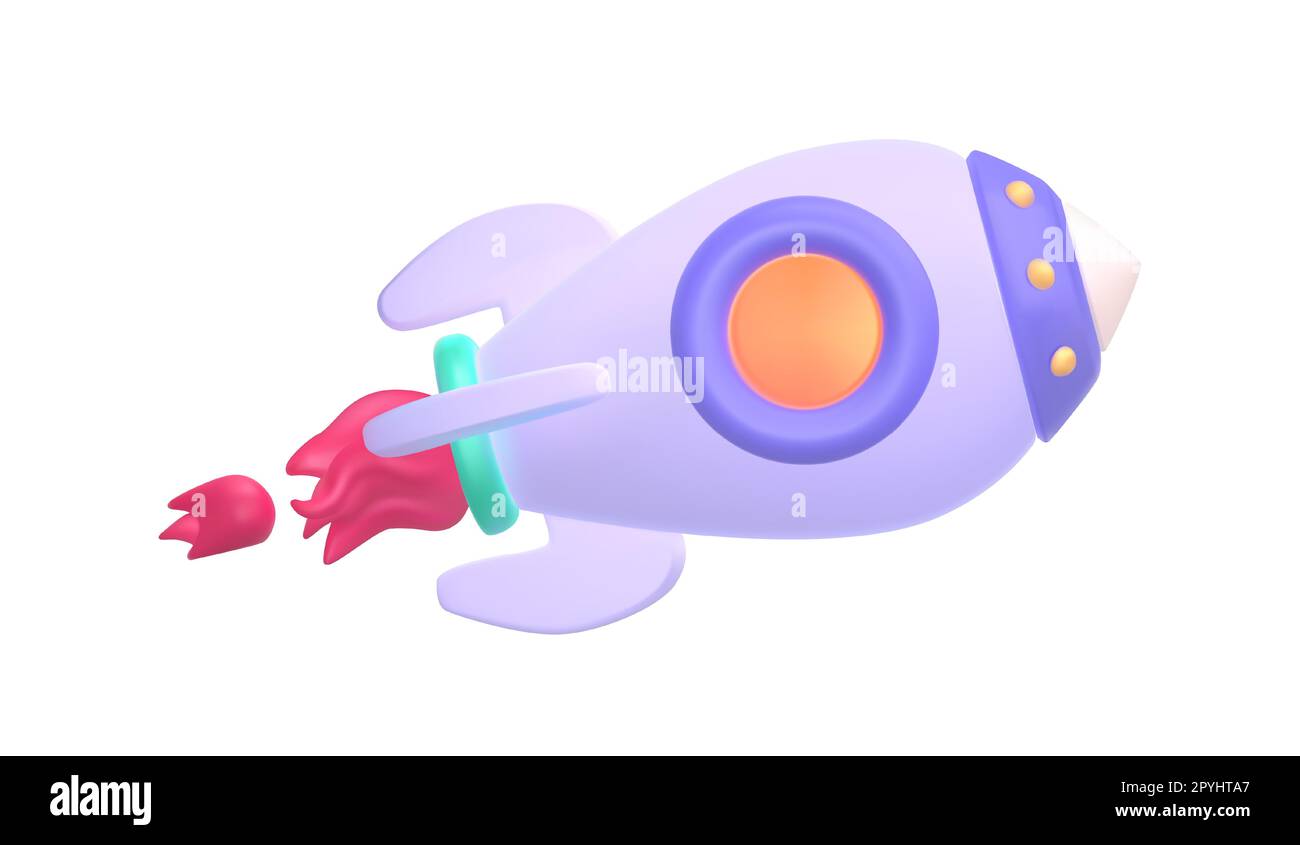 Flying rocket sticker Stock Vector Image & Art - Alamy