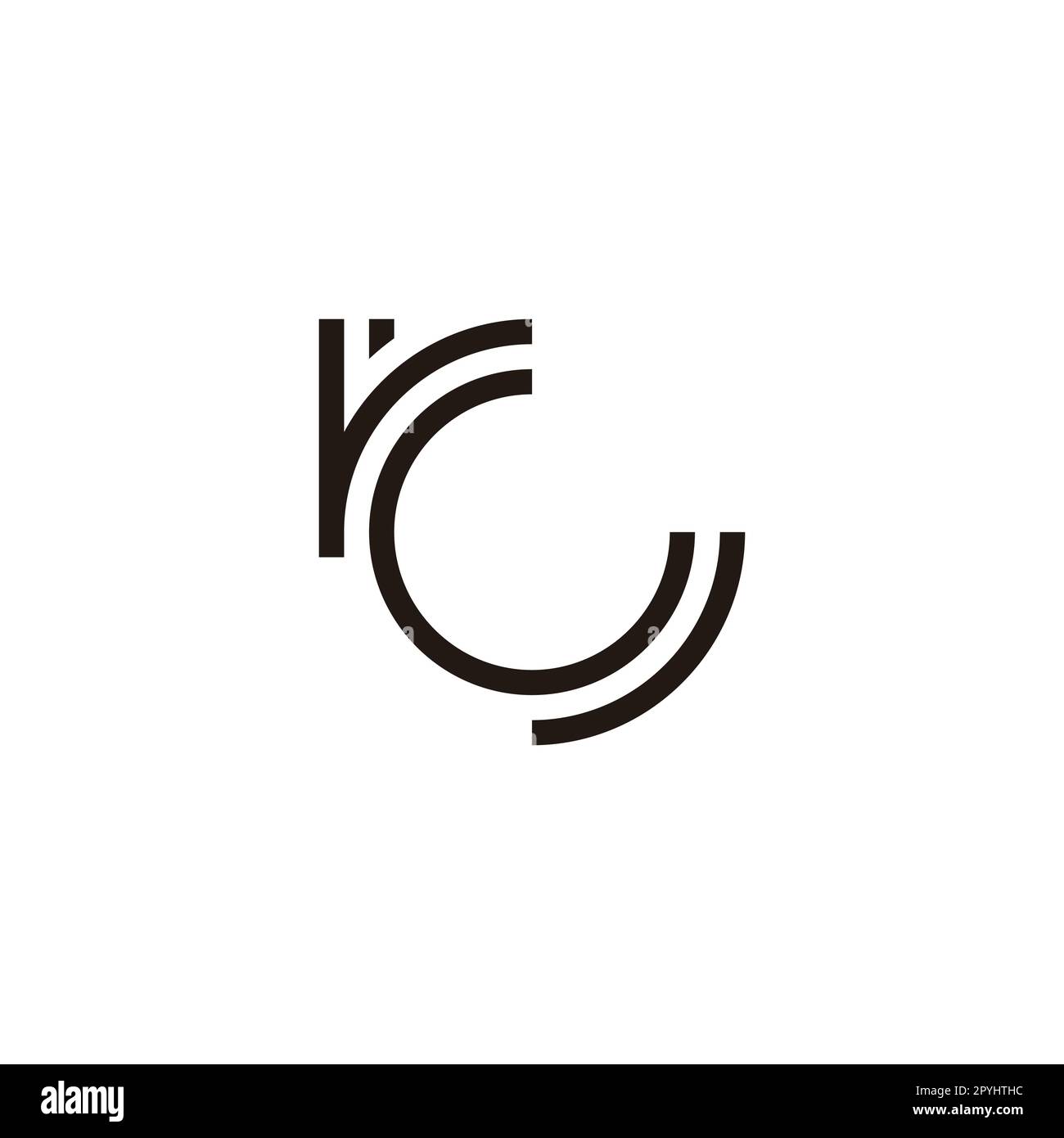 Letter r and G lines, circle geometric symbol simple logo vector Stock ...