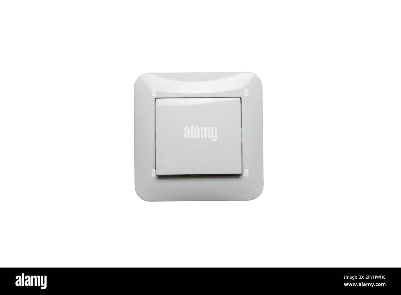 Modern plastic light switch on white background Stock Photo - Alamy