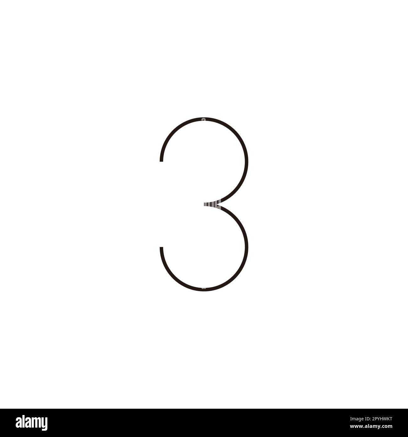 Number 3 line geometric symbol simple logo vector Stock Vector Image ...