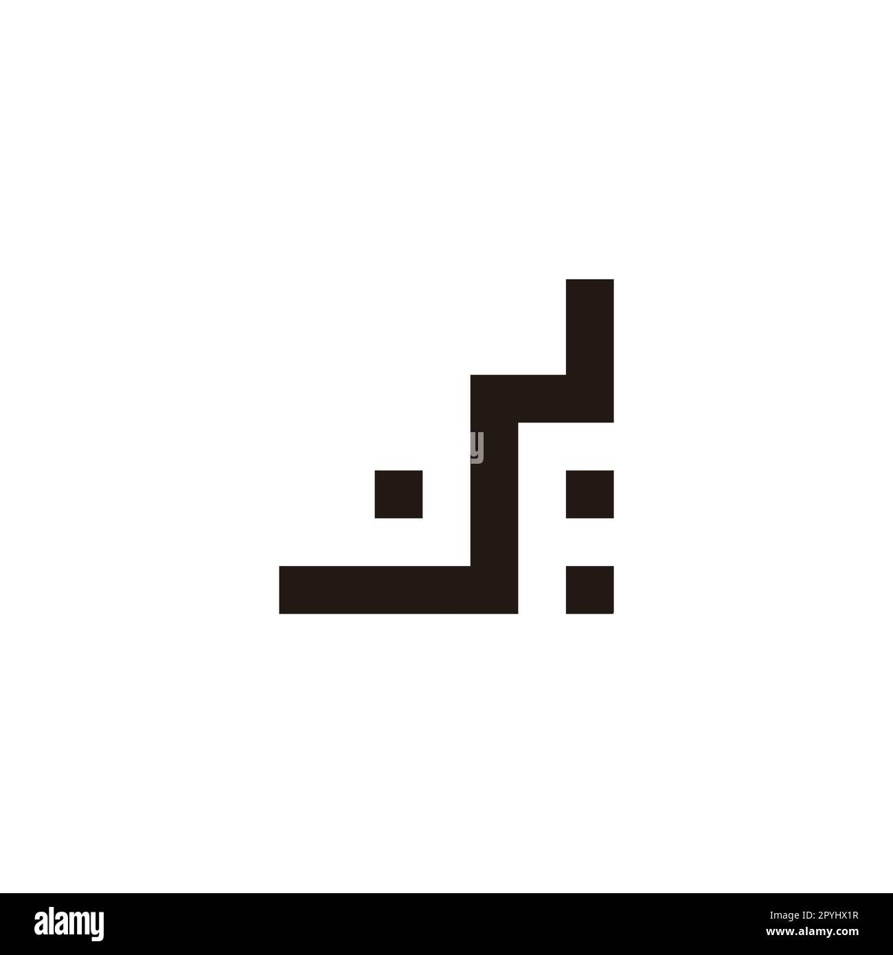 Letter W and F stairs, square geometric symbol simple logo vector Stock ...