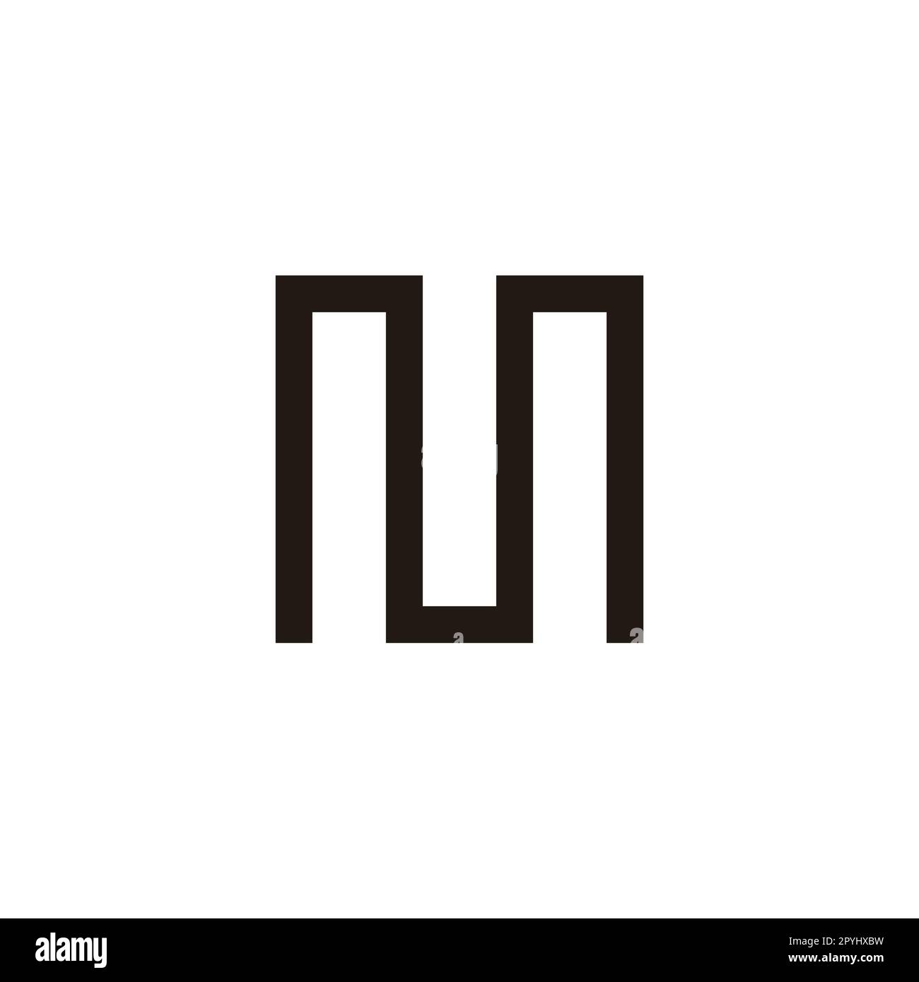 Letter M building, line geometric symbol simple logo vector Stock ...