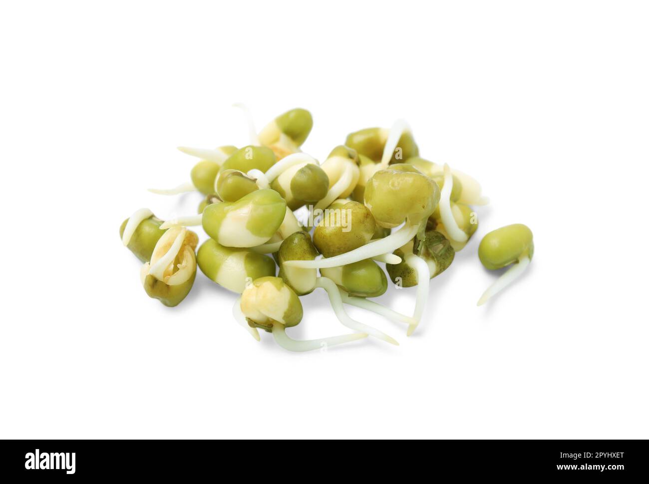 Pile of fresh sprouted mung beans isolated on white Stock Photo - Alamy