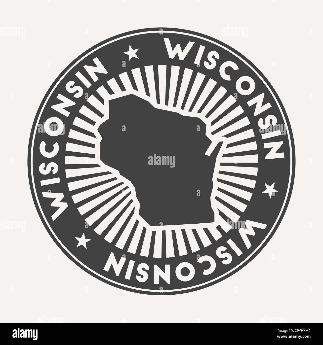 Wisconsin round logo. Vintage travel badge with the circular name and ...