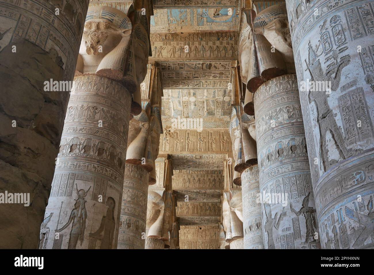 Intricate paintings and carvings and the great columns inside the ...