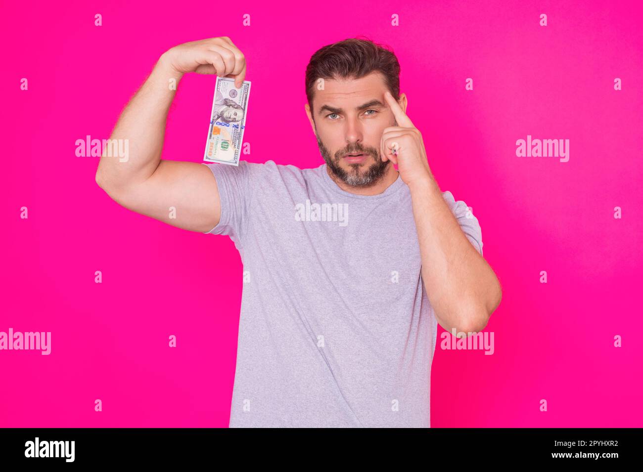 Business man with money banknotes. Male entrepreneur with dollar bills ...