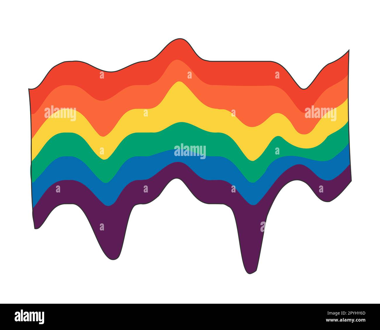 Rainbow colored melting sticker. Groovy style funky abstract badge ... Rainbow colored melting sticker. Groovy style funky abstract badge ...