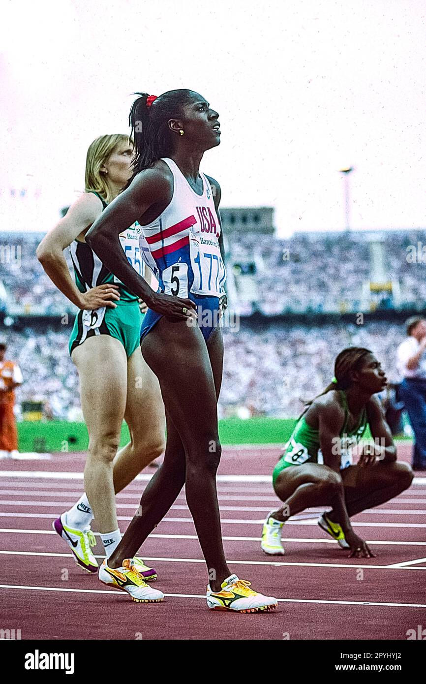 Gwen Torrence (USA) after the finals of the Women's 100 meters at the ...