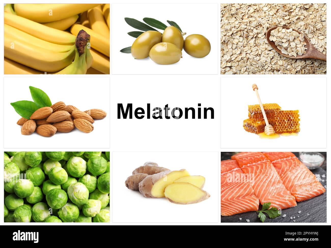Different foods rich in melatonin that can help you sleep. Different ...