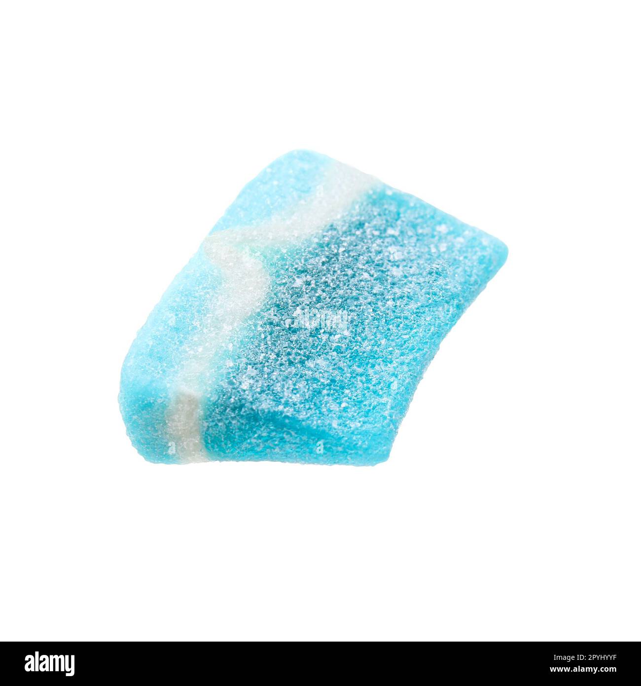 Blue sweet jelly candy on white background Stock Photo - Alamy