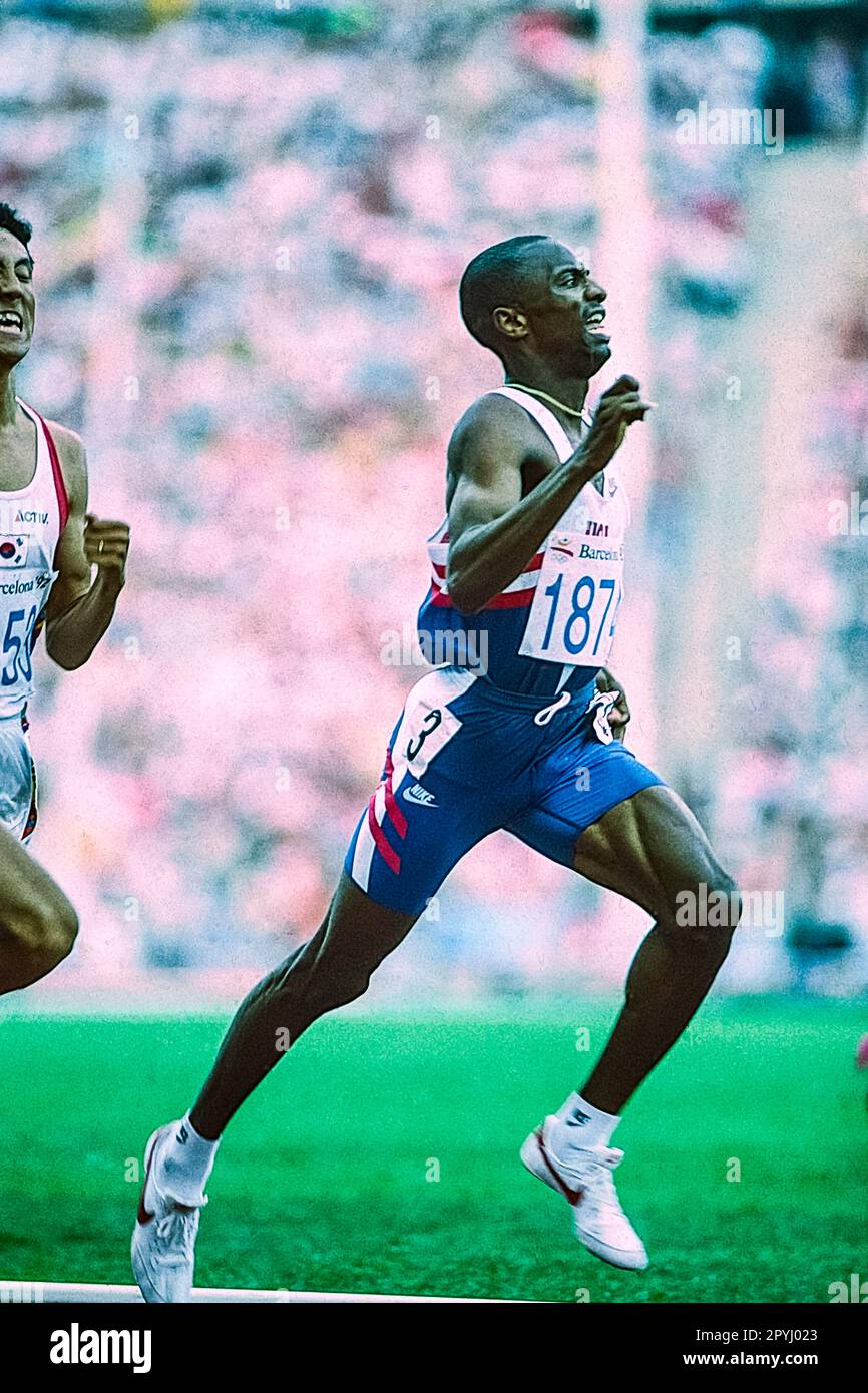 Mark Everett (USA) competing in the first round heat of the Men's 800 ...